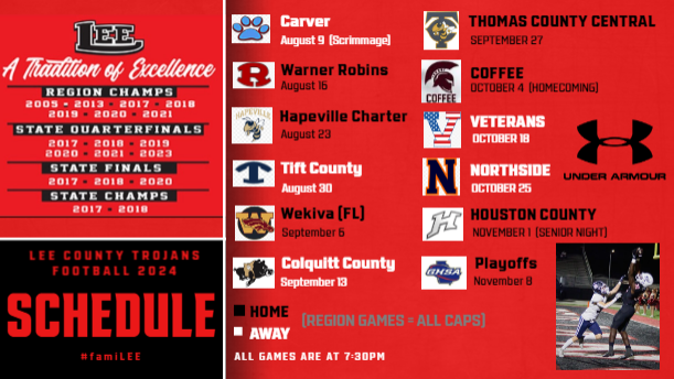 Two state champion football teams highlight Lee County's football ...